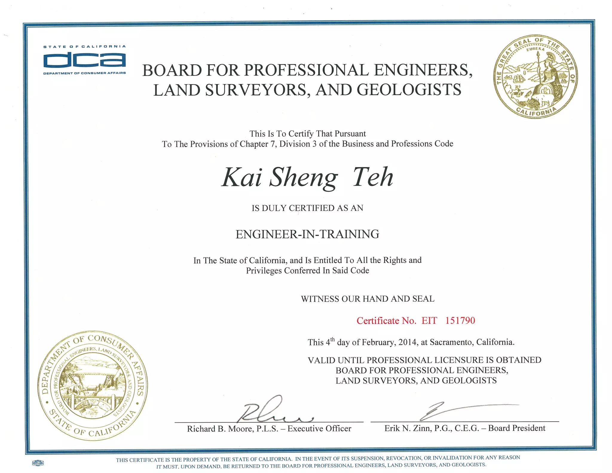 California Engineer-in-Training | PDF