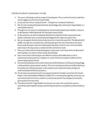 California gurls voiceover script | PDF