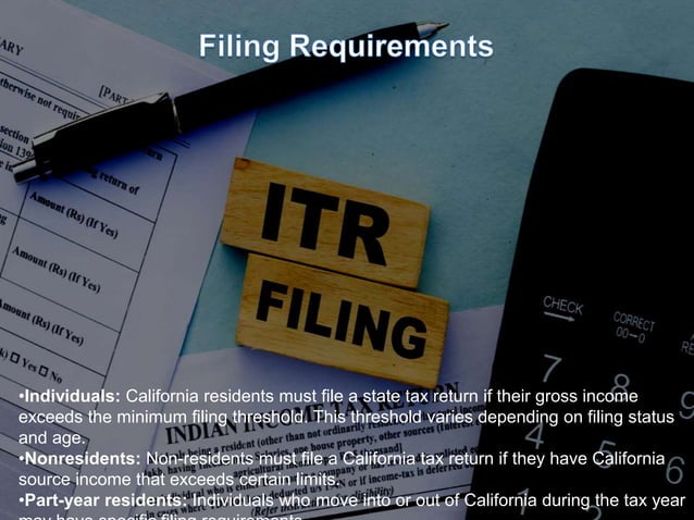 California Income Tax Filing Requirements | PPT