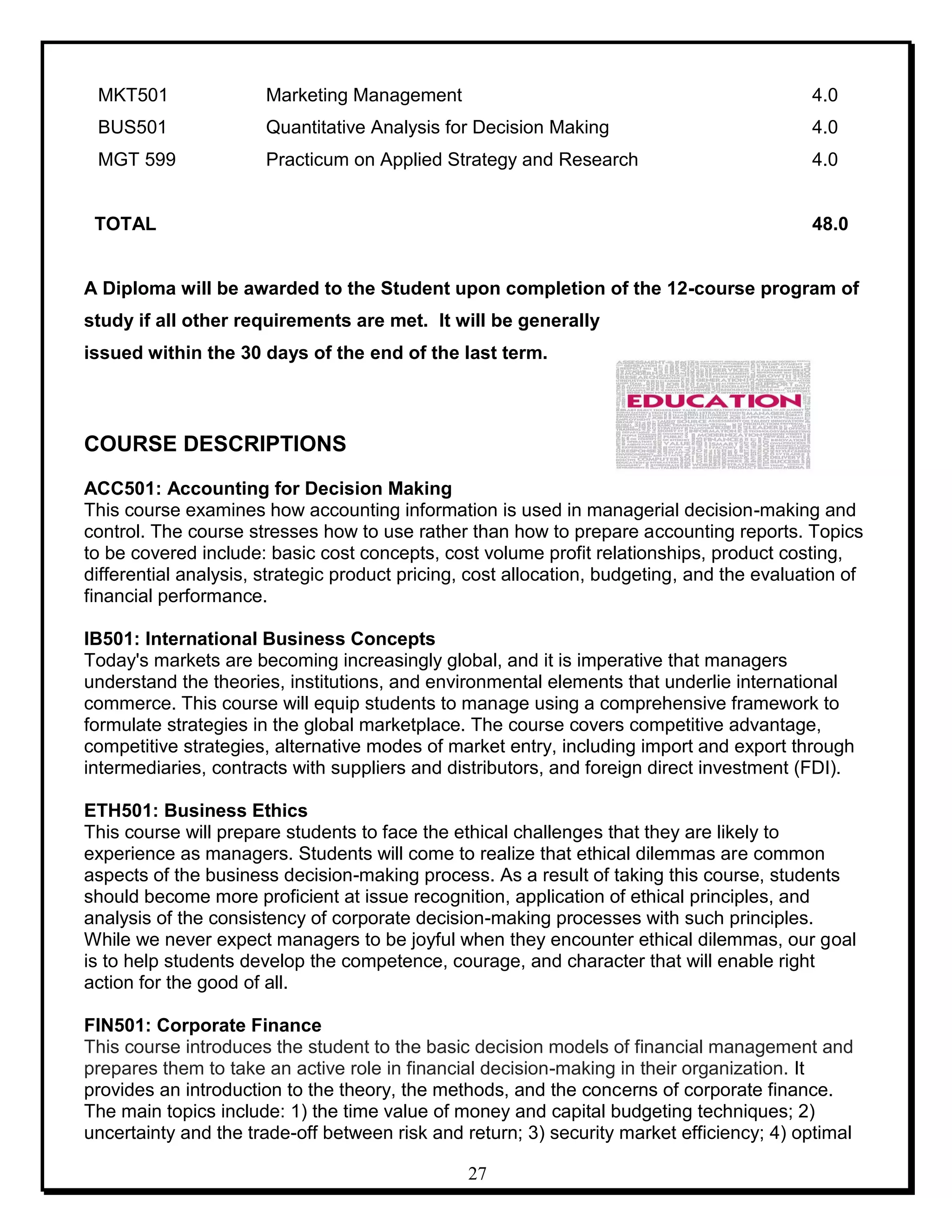 California institute of advanced management (ciam) | PDF