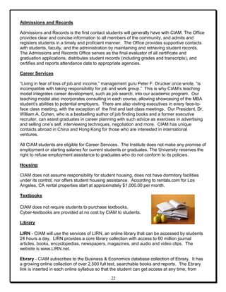 California institute of advanced management (ciam) | PDF