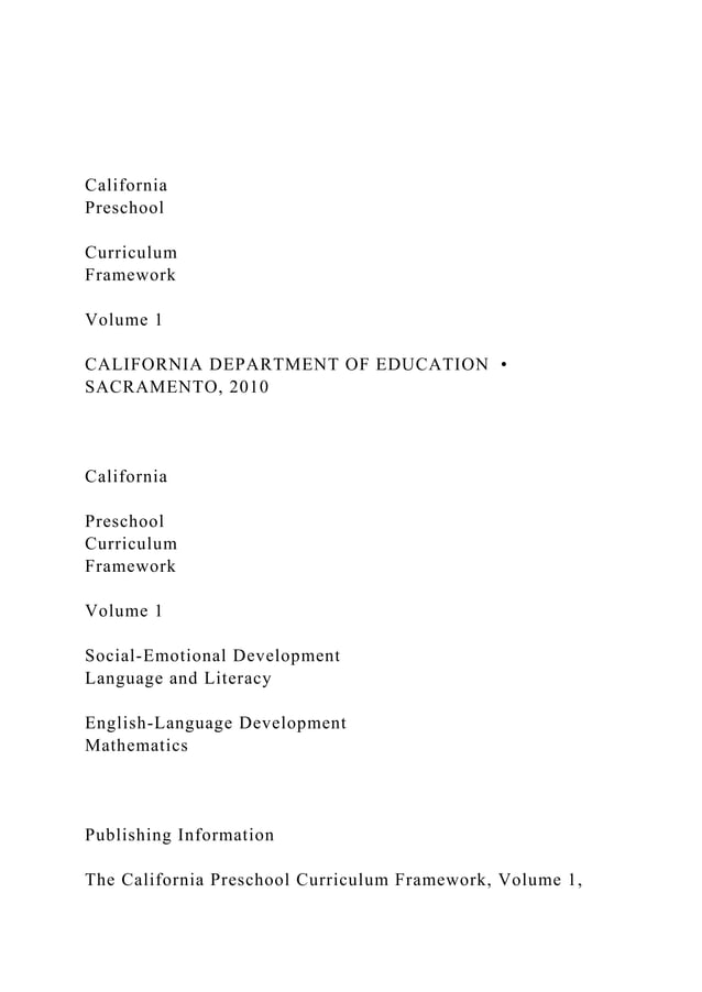 CaliforniaPreschool CurriculumFrameworkVolume 1 docx californiapreschool-curriculumframeworkvolume-1-docx