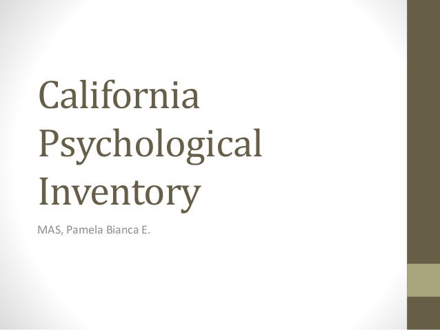California Psychological Inventory