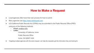 California public records request act working group | PPTX