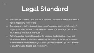 California public records request act working group | PPTX