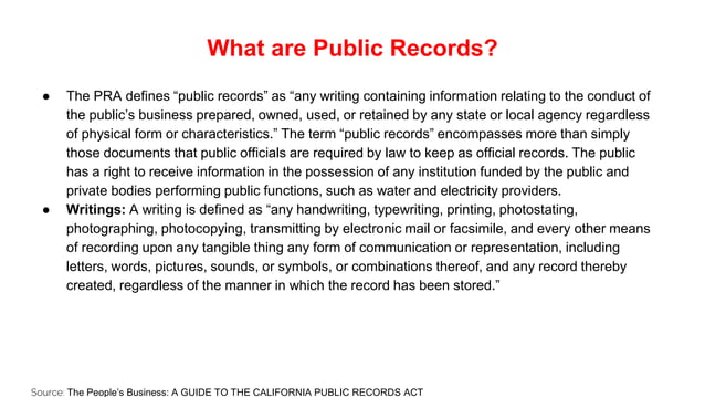 California public records request act working group | PPTX