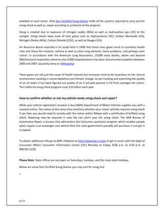 California Smog Check Program Insights | PDF | Indoor Environmental ...