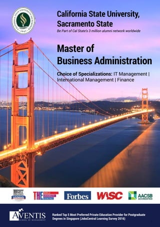 California State Univeristy MBA (12 Months Part-time) Singapore | PDF