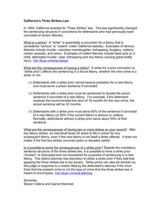 California’s Three Strikes Law | DOC