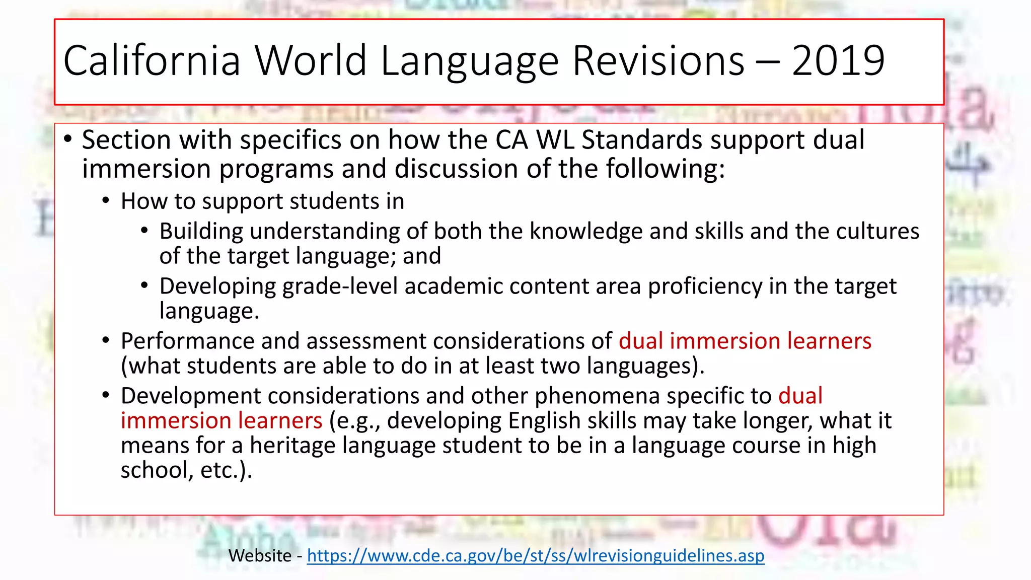 California World Language Standards Update | PPT