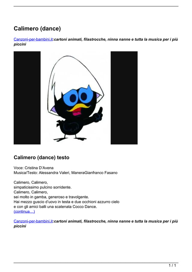Calimero (dance) | PDF