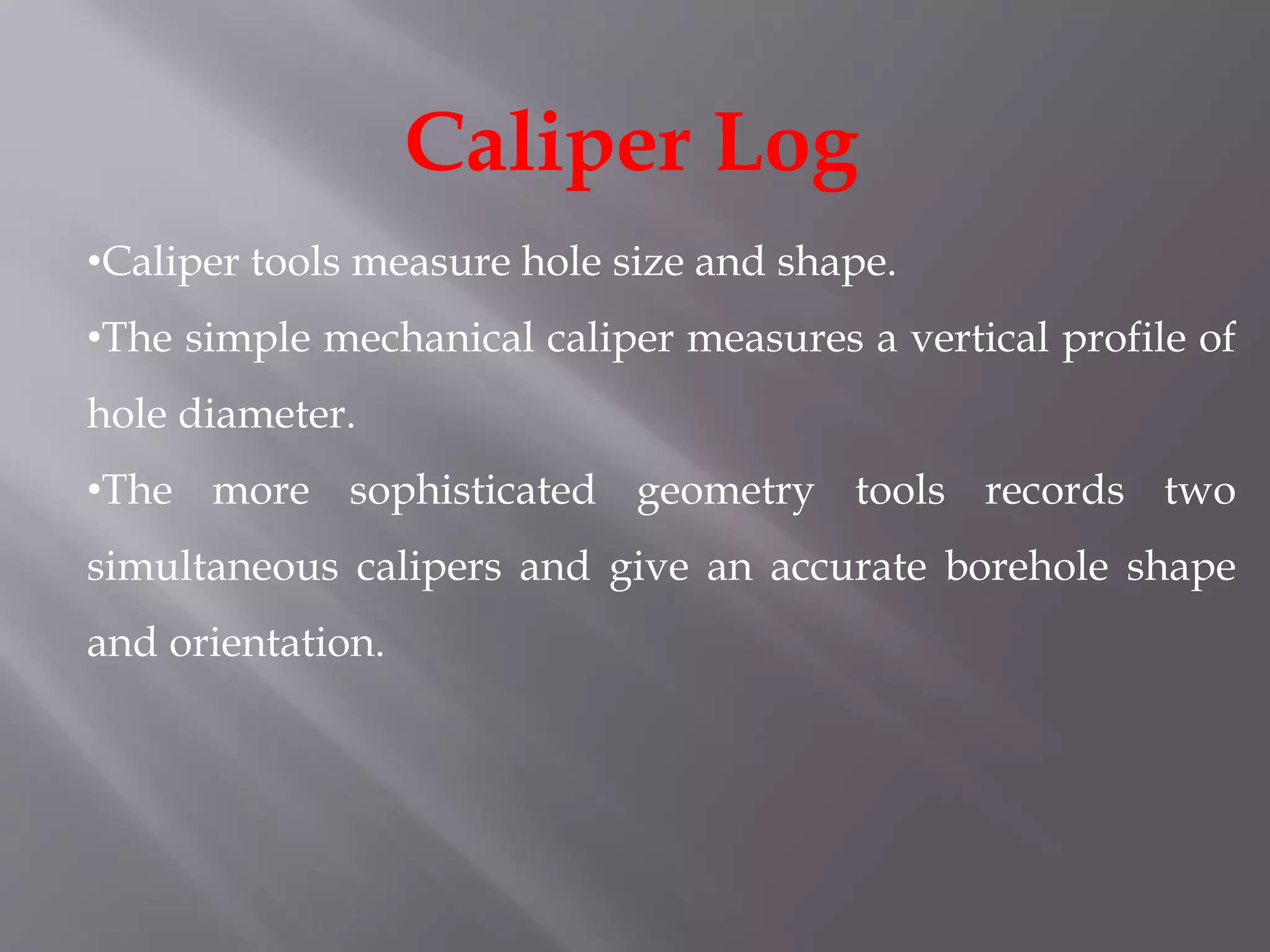 Caliper log | PPTX
