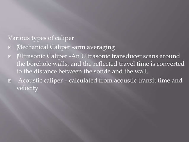 Caliper log | PPTX | Geology | Science