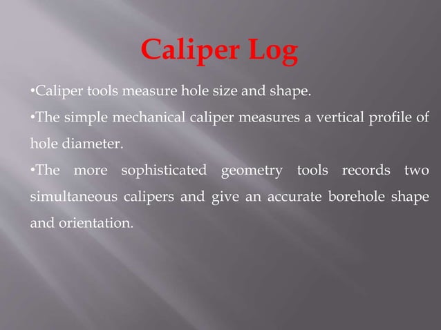 Caliper log | PPTX