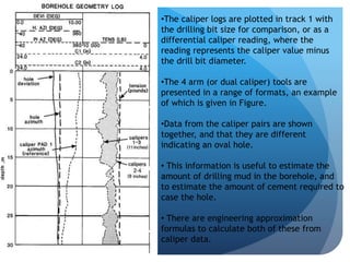 Geophysical wireline log: Caliper log | PPTX