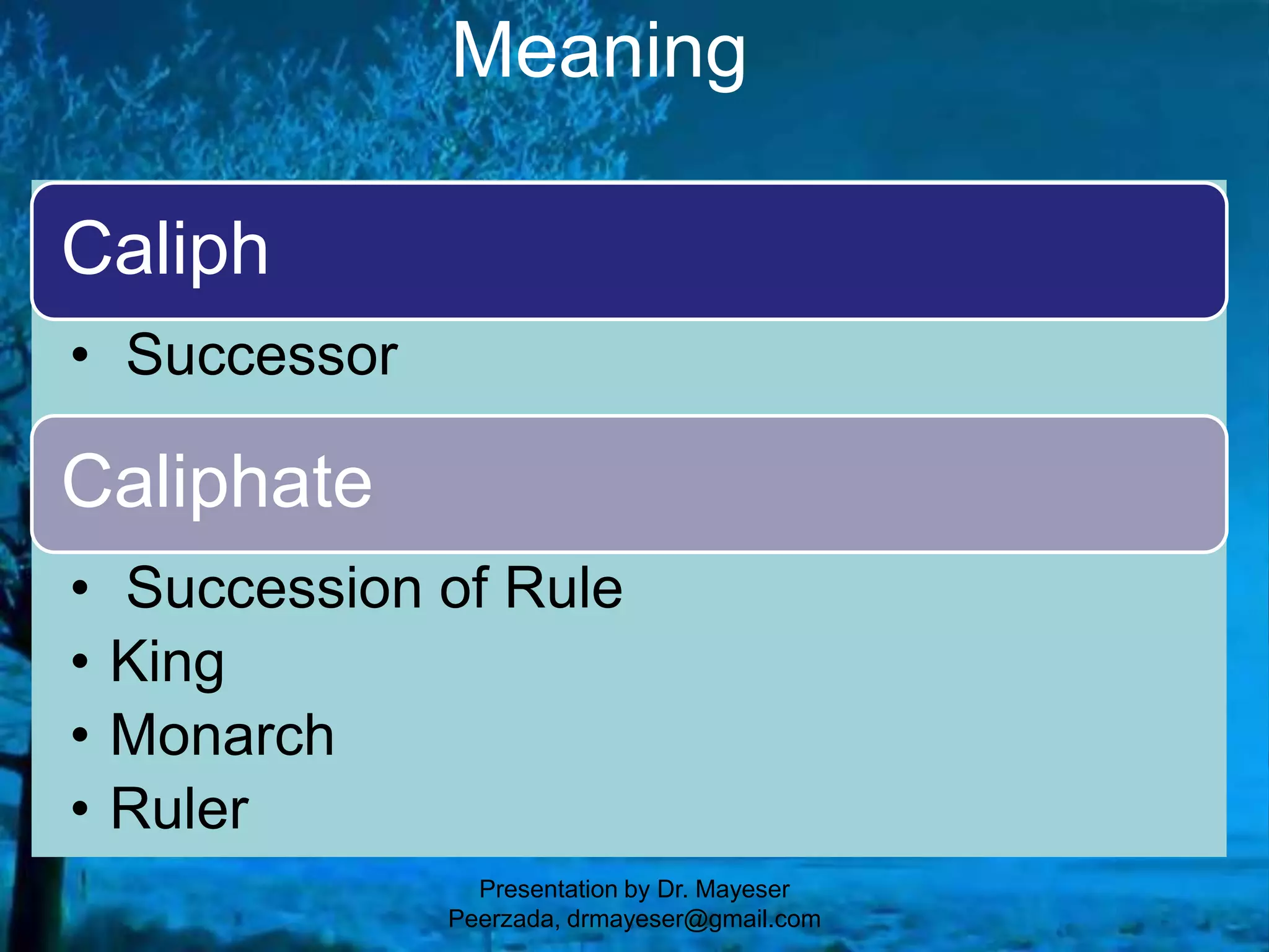 Caliph and Caliphate.pptx | Islam | Religion & Spirituality