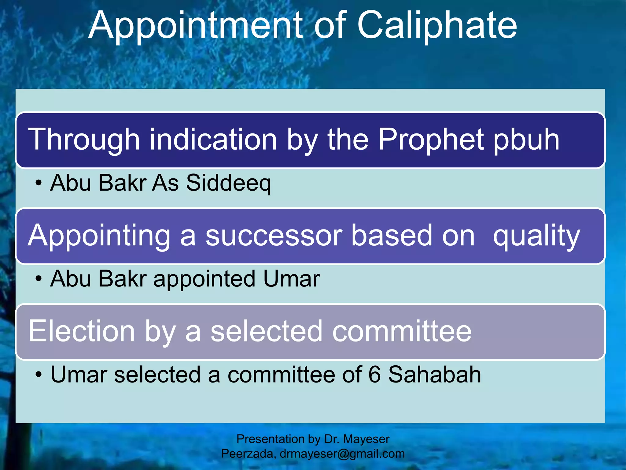 Caliph and Caliphate.pptx | Islam | Religion & Spirituality