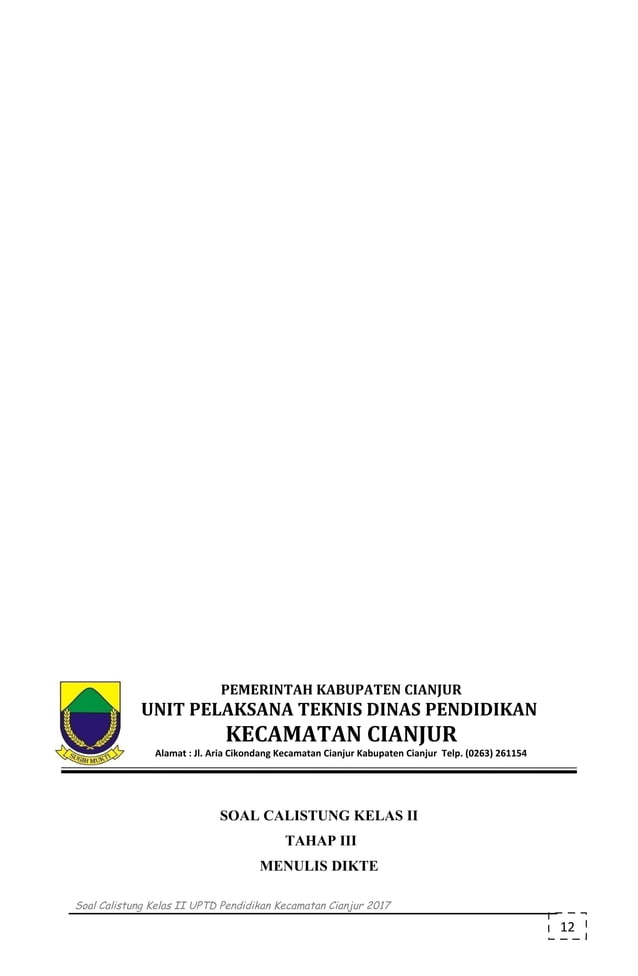 Calistung kelas 2 tahap 1 4 | DOC