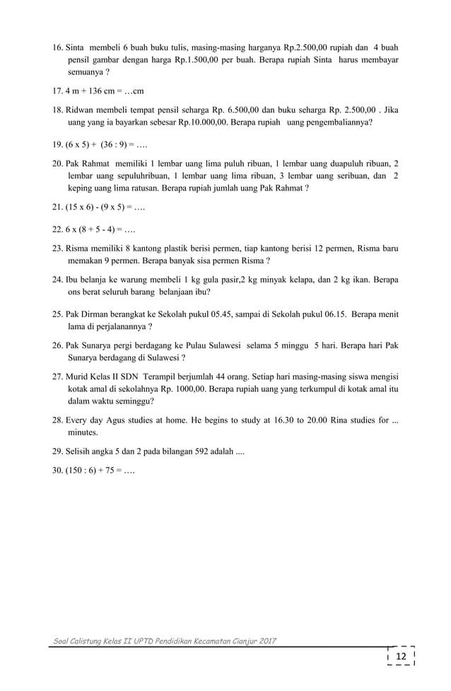 Calistung kelas 2 tahap 1 4 | DOC