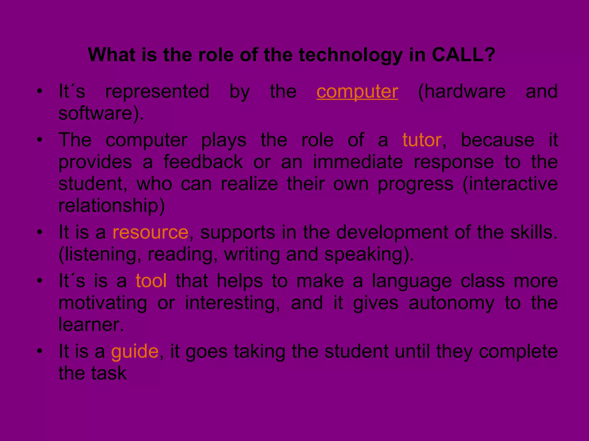 Call Computer Assisted Language Learning | PPT | Education