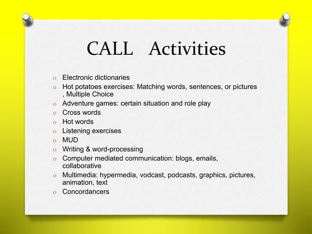 Computer Assisted Language Learning ( CALL) | PPT