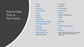 Using Technology in ESL/EFL Classroom: Some Cool Websites and Apps | PPT