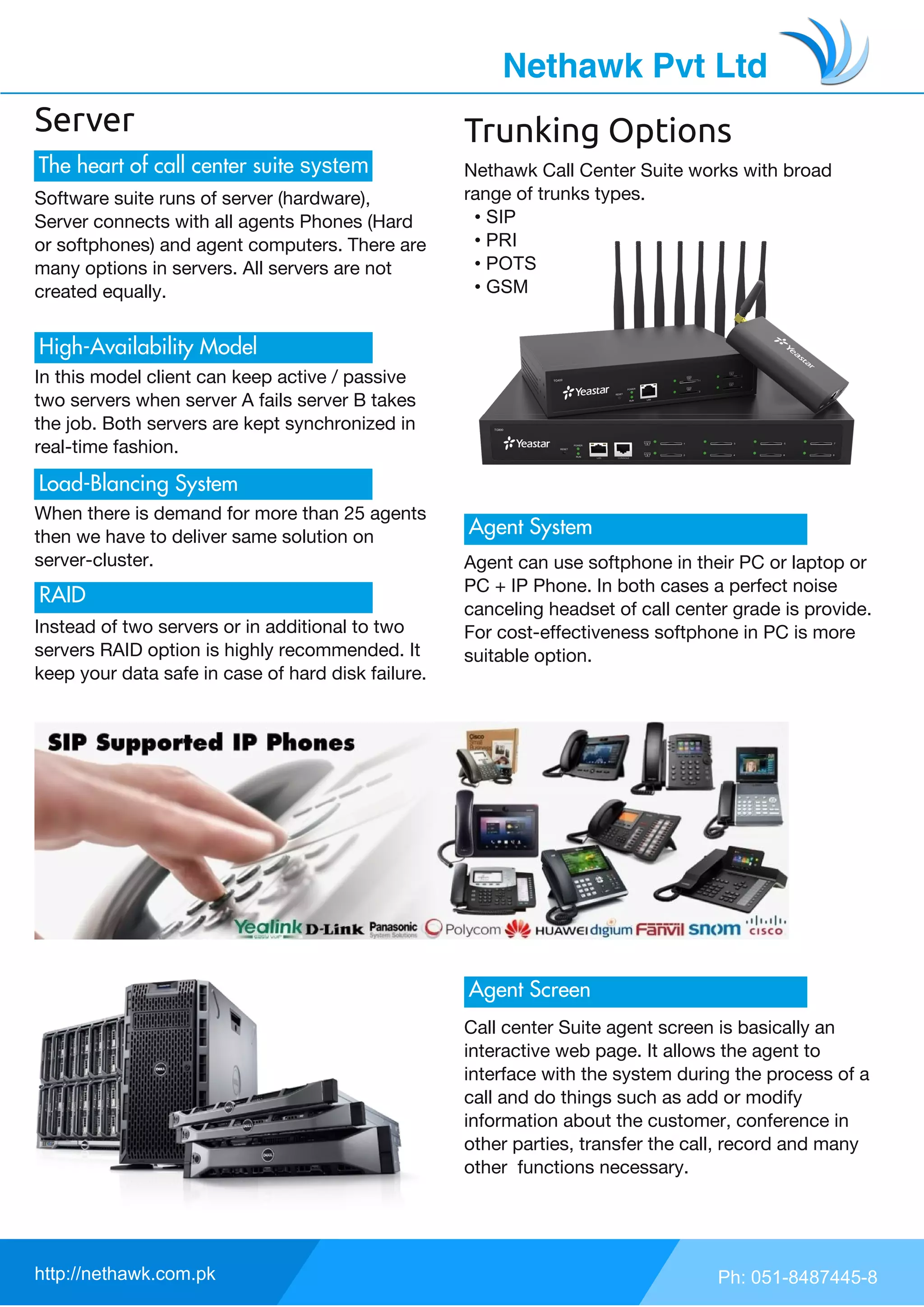 Nethawk brochure call center solution provider in pakistan | PDF | Web ...