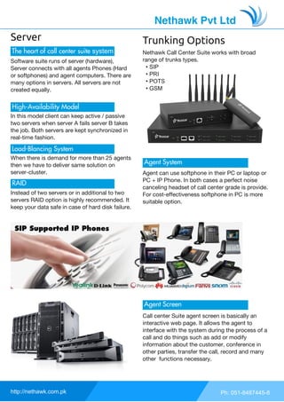 Nethawk brochure call center solution provider in pakistan | PDF | Web ...