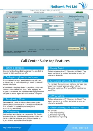Nethawk brochure call center solution provider in pakistan | PDF | Web ...