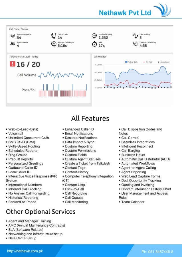 Nethawk brochure call center solution provider in pakistan | PDF | Web ...