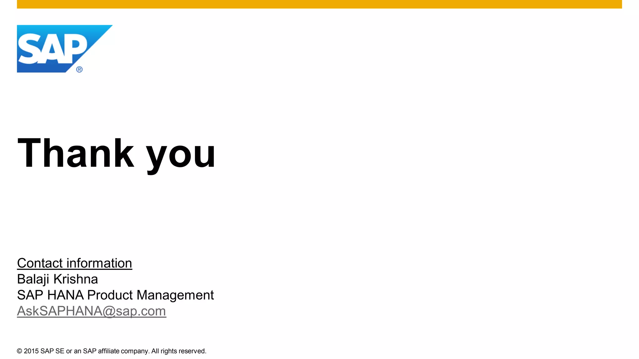 SAP HANA SPS10- Hadoop Integration | PPT