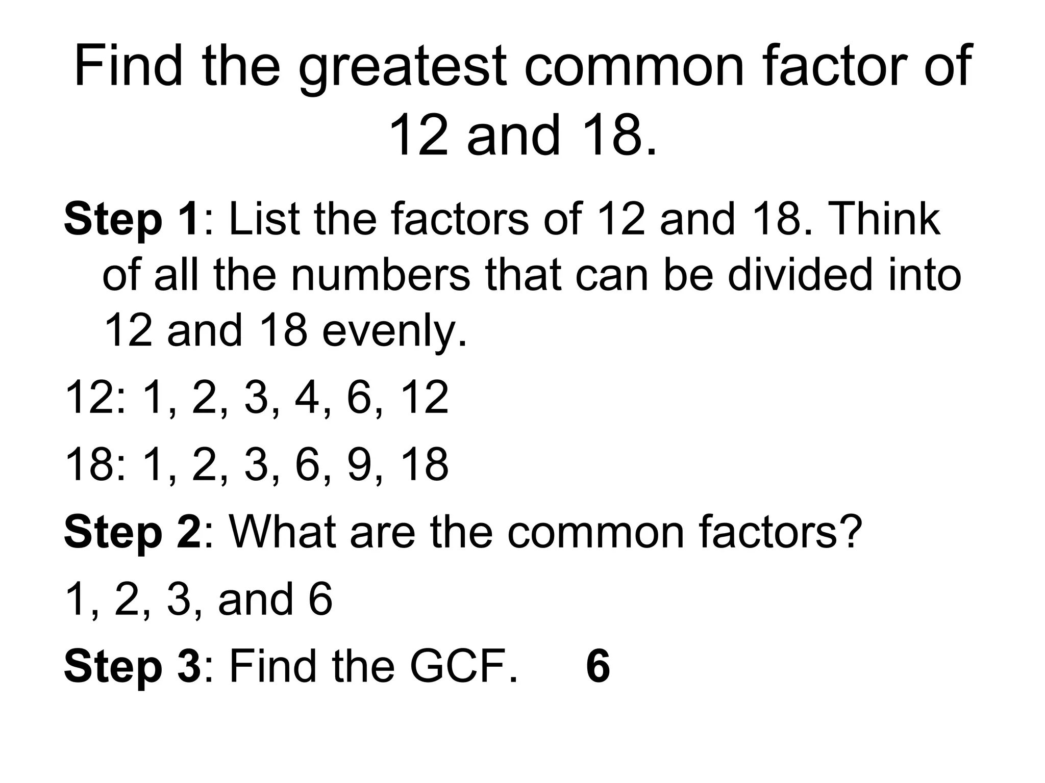 Greatest Common Factor | PPT