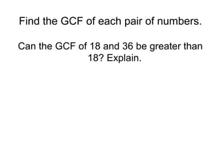 Greatest Common Factor | PPT