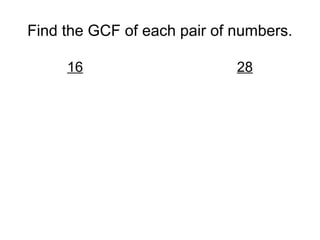 Greatest Common Factor | PPT