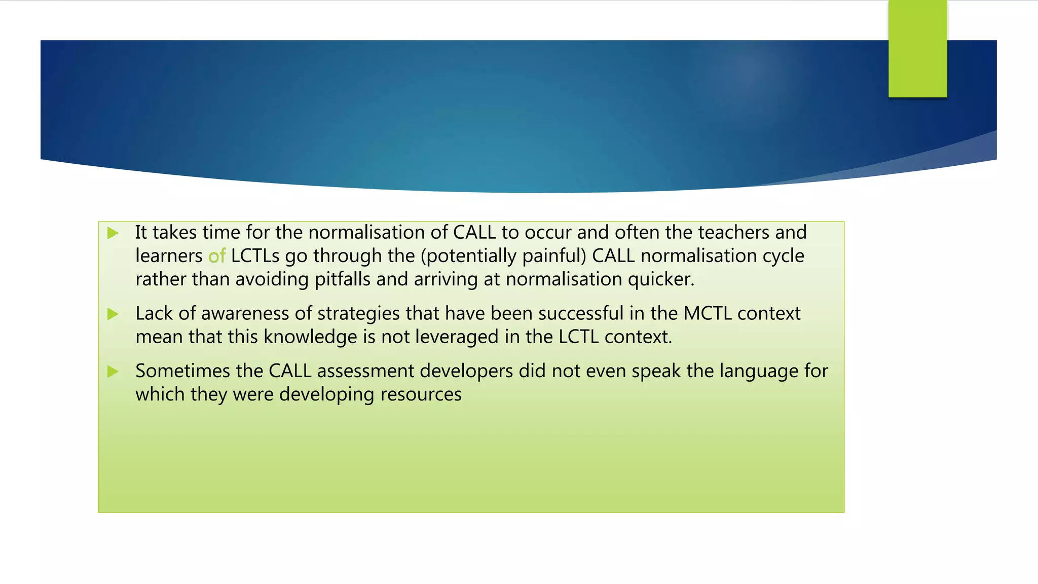Call and less commonly taught languages | PPT