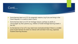 Call and less commonly taught languages | PPT