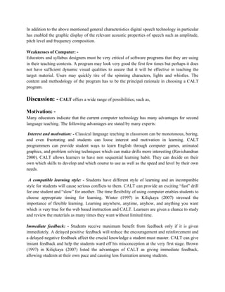 Computer Assisted Language Learning and Teaching | DOC | Education