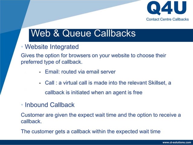 Callback Web Integration | PPT