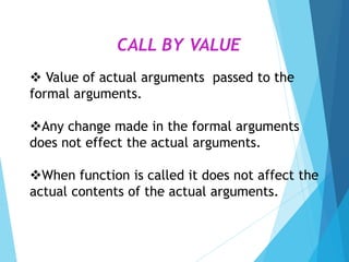Call by value | PPTX