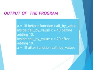 Call by value | PPT | Free Download