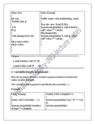 Call by value and call by reference and varaiable length arguments | DOCX