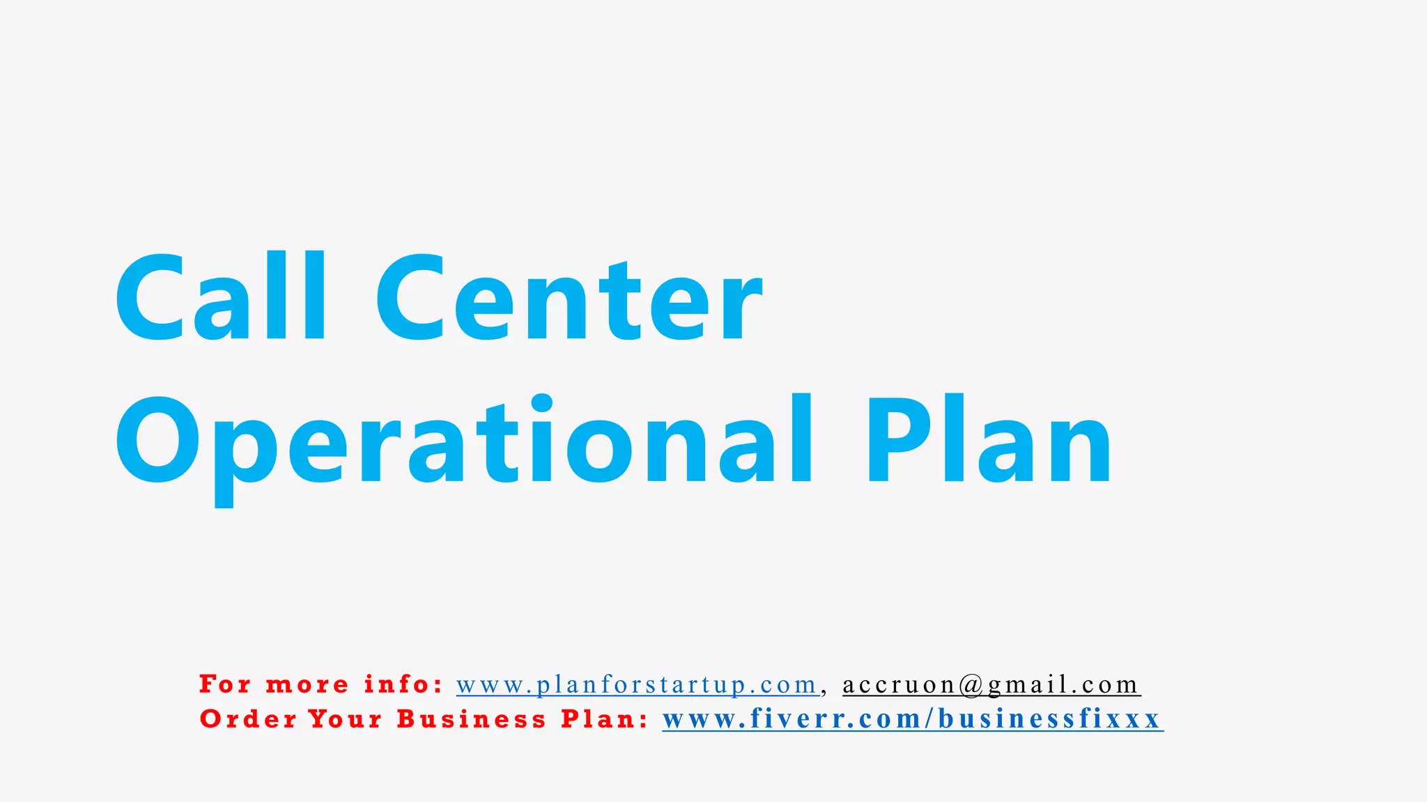 Call center business plan | PDF