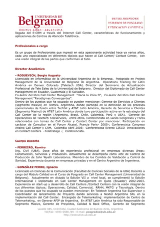 Diplomado Internacional en Call Center y Contact Center Management 15ª ...