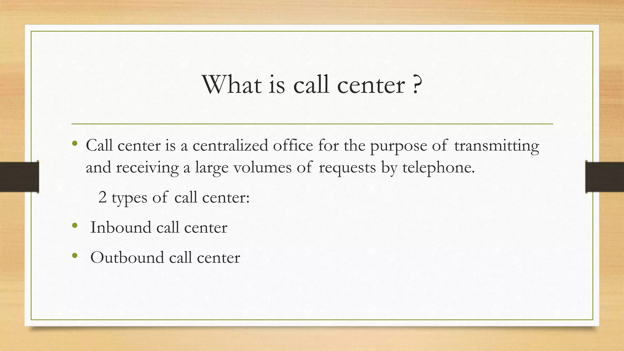 Call center management System | PPSX