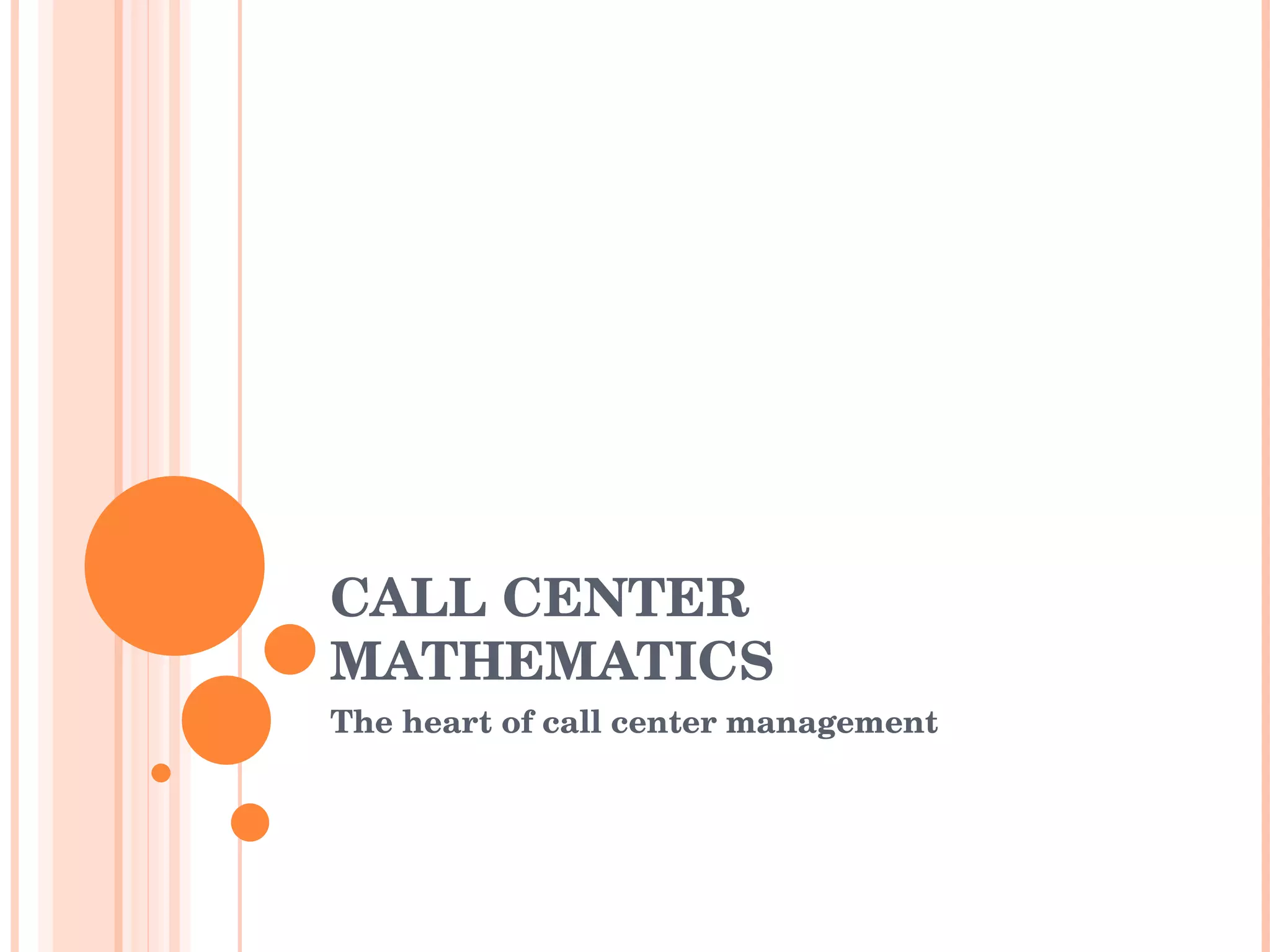 Call Center Mathematics | PPT