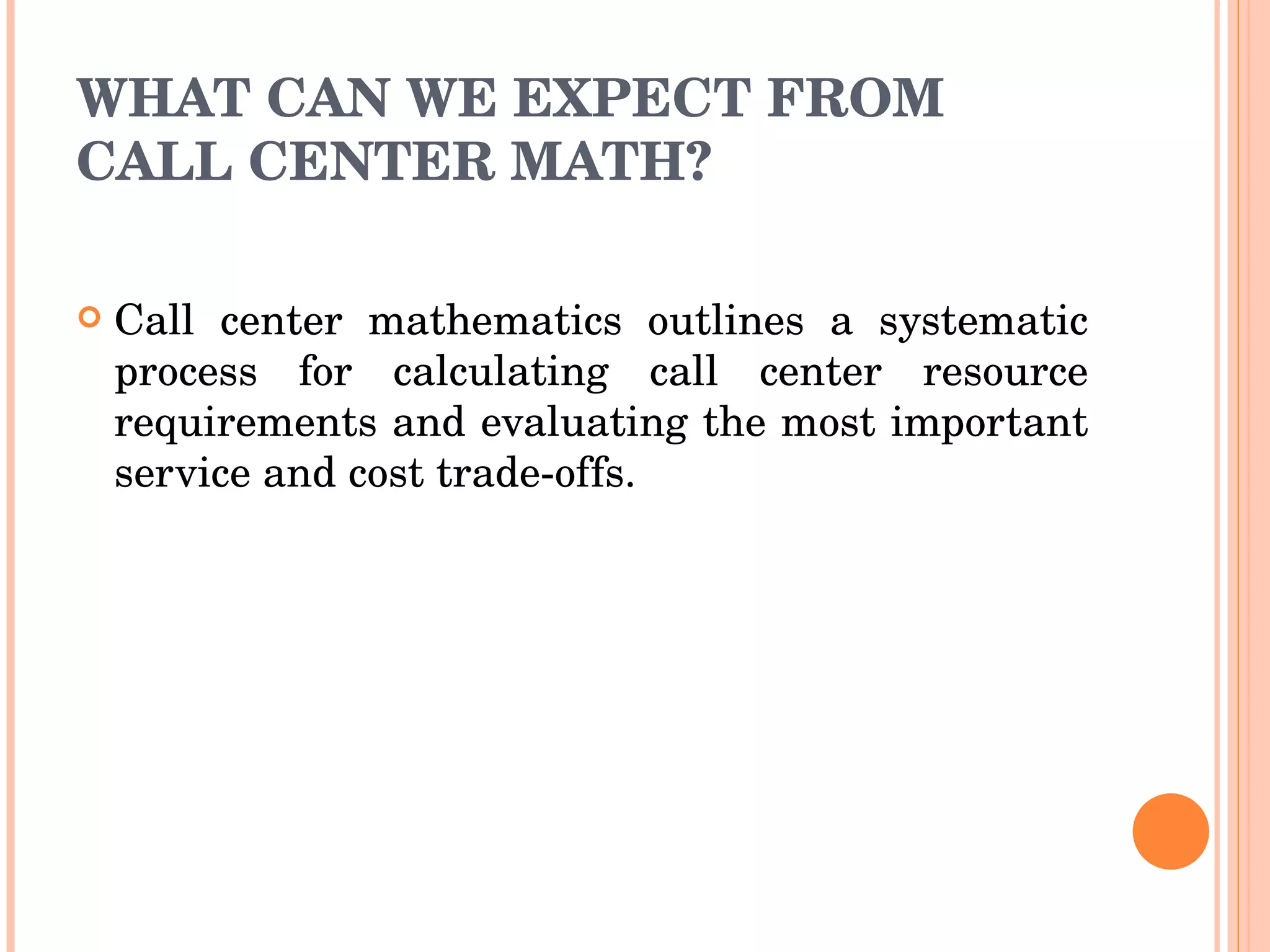 Call Center Mathematics | PPT