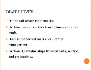 Call Center Mathematics | PPT
