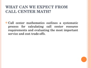 Call Center Mathematics | PPT