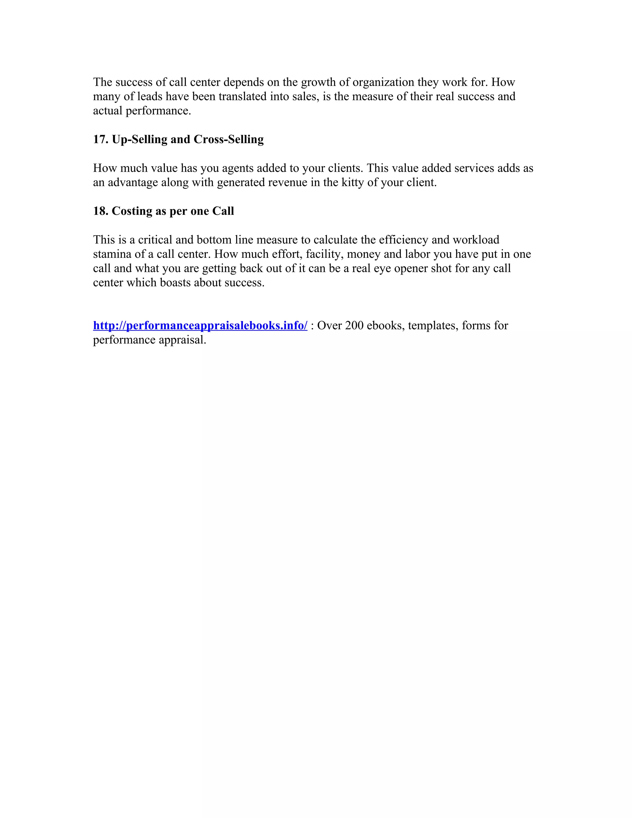 Call center performance management | DOC