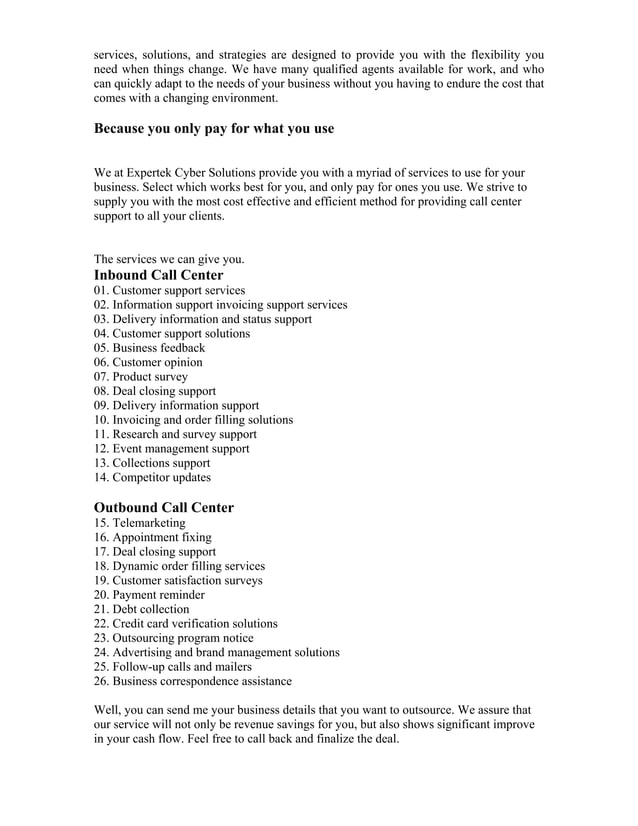 Call center proposal | PDF